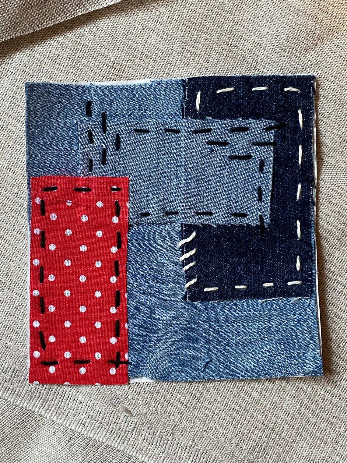 Boro-style Embroidered Iron-on Badge for Textile Customization / Iron ...