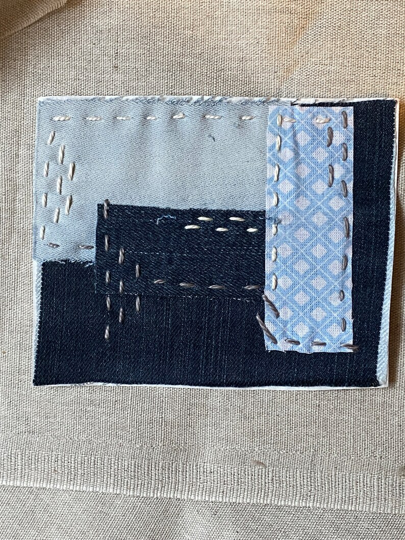 Boro-style Embroidered Iron-on Badge for Textile Customization / Iron ...