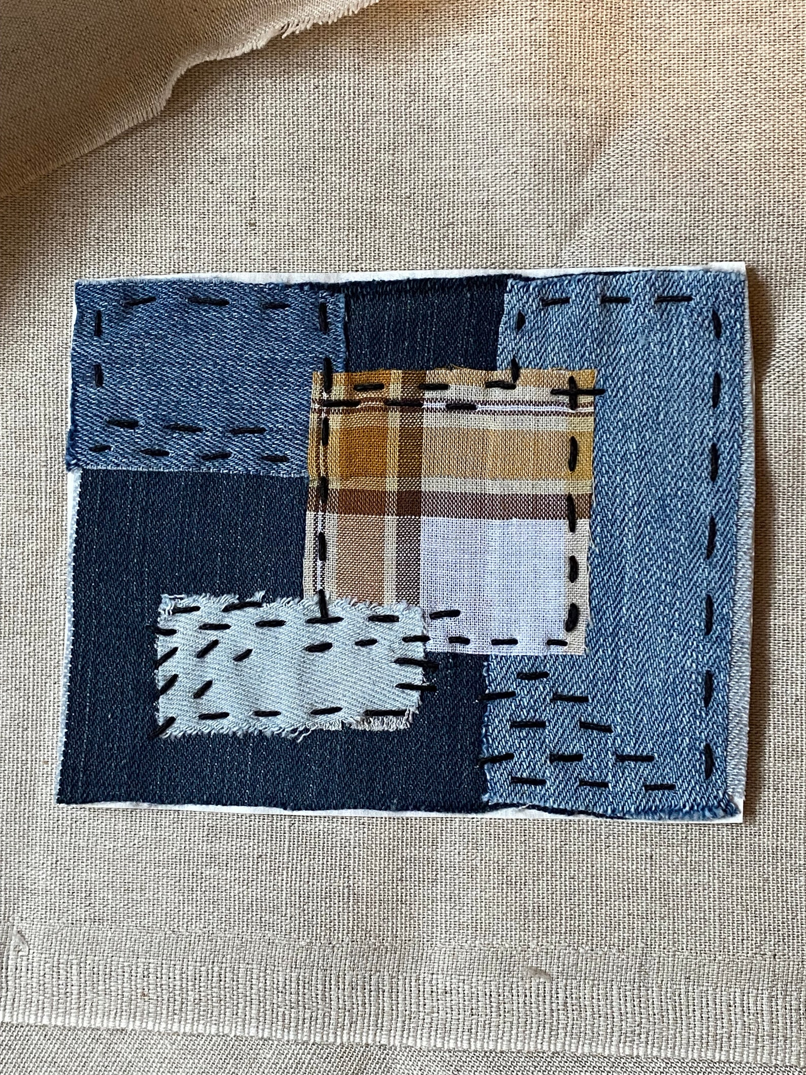 Boro-style Embroidered Iron-on Badge for Textile Customization / Iron ...