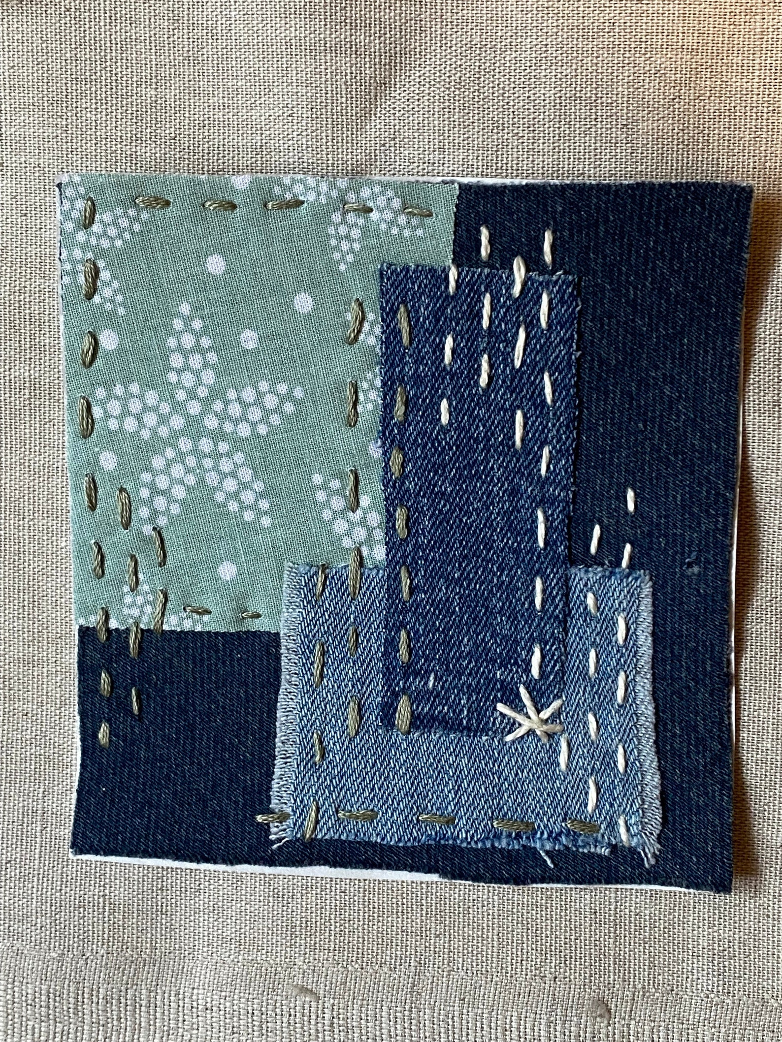 Boro-style Embroidered Iron-on Badge for Textile Customization / Iron ...