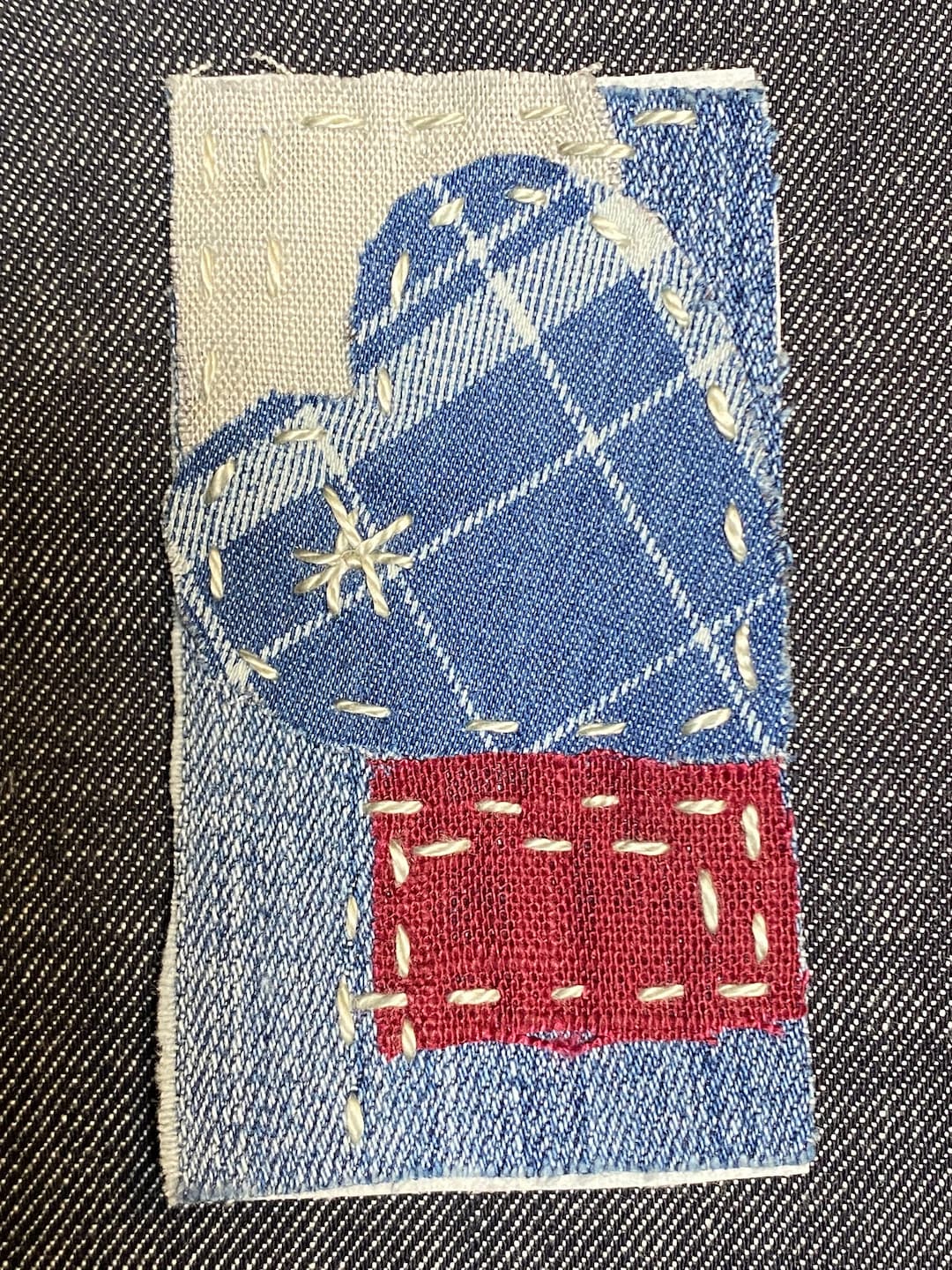 Boro-style Embroidered Iron-on Badge for Textile Customization / Iron ...