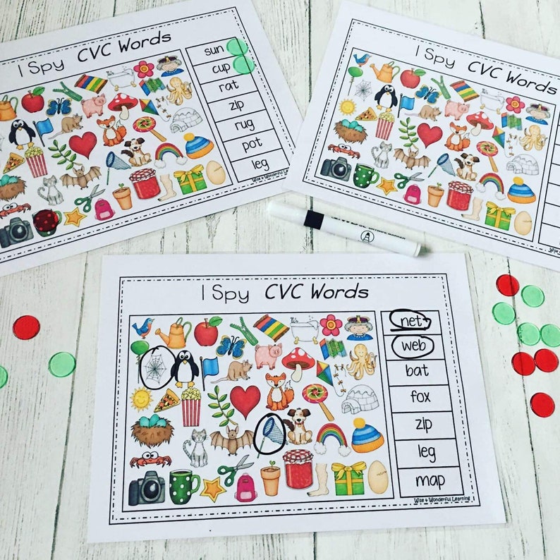 I Spy CVC Words - Etsy