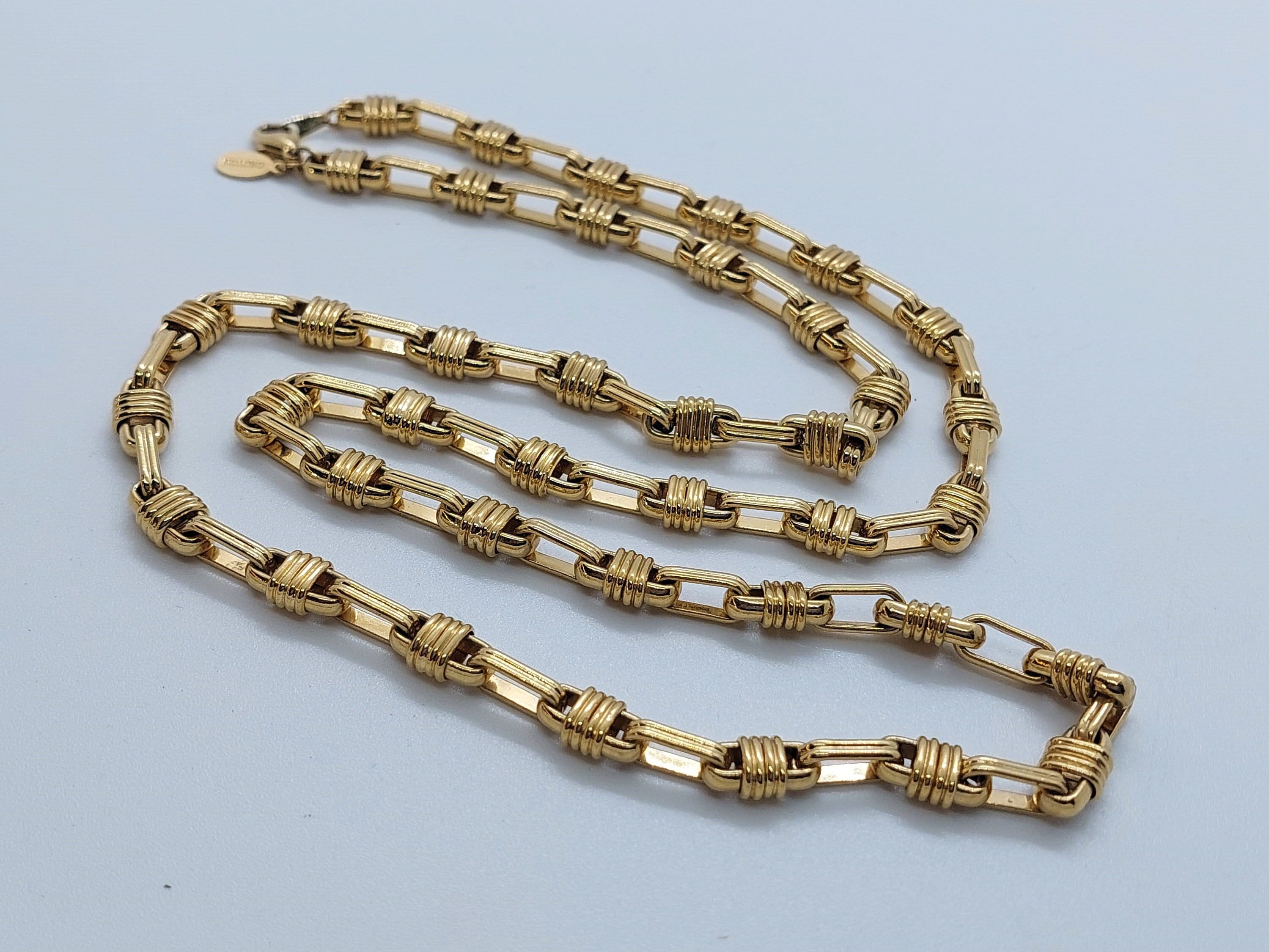 Vintage OROTON Necklace With Gold Tone Solid Chain and Links Collectors Costume Jewelry Oroton Australia Classic Vintage Necklace Etsy