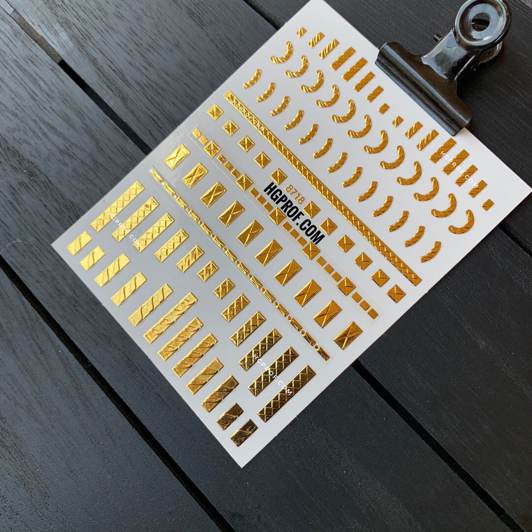 3D Nail Stickers HOLO & Gold - Etsy