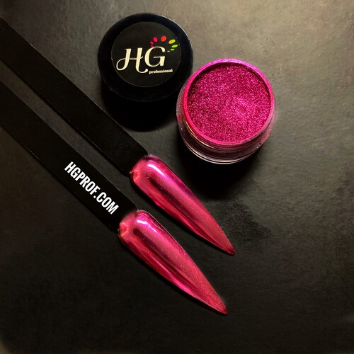 Dark Pink Chrome Powder for Nail Art Metallic Pigment for - Etsy