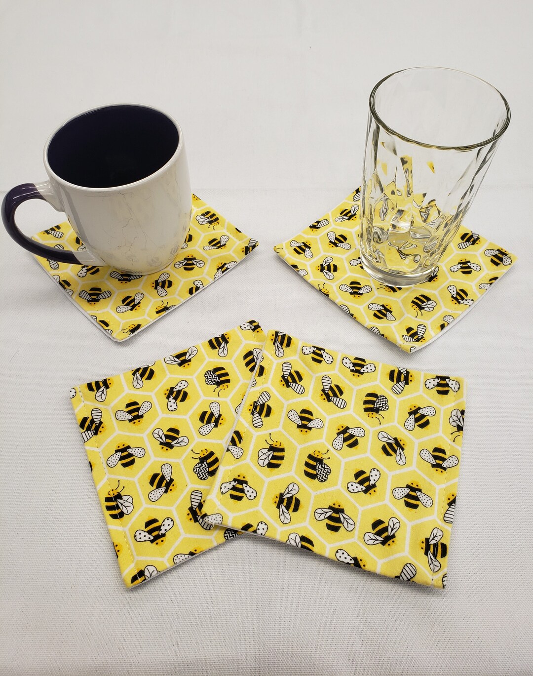 Honey Bees Coasters (set of 4) - Etsy