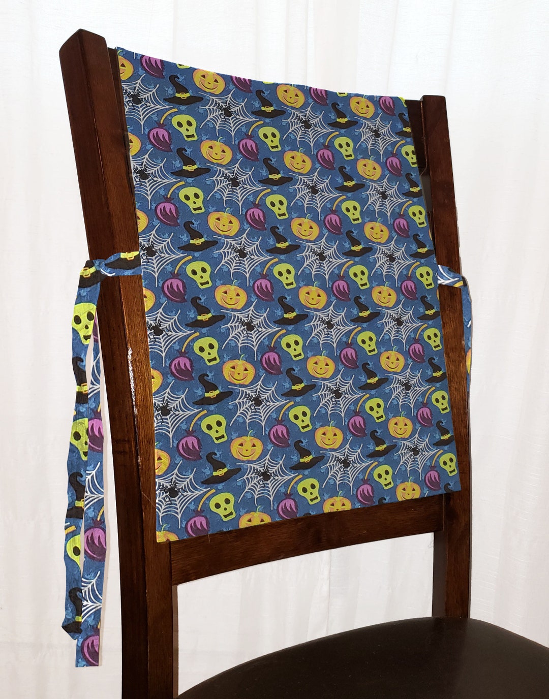 Pumpkin, Witch, Spider, Skull Halloween Chair Back Covers or Seat ...