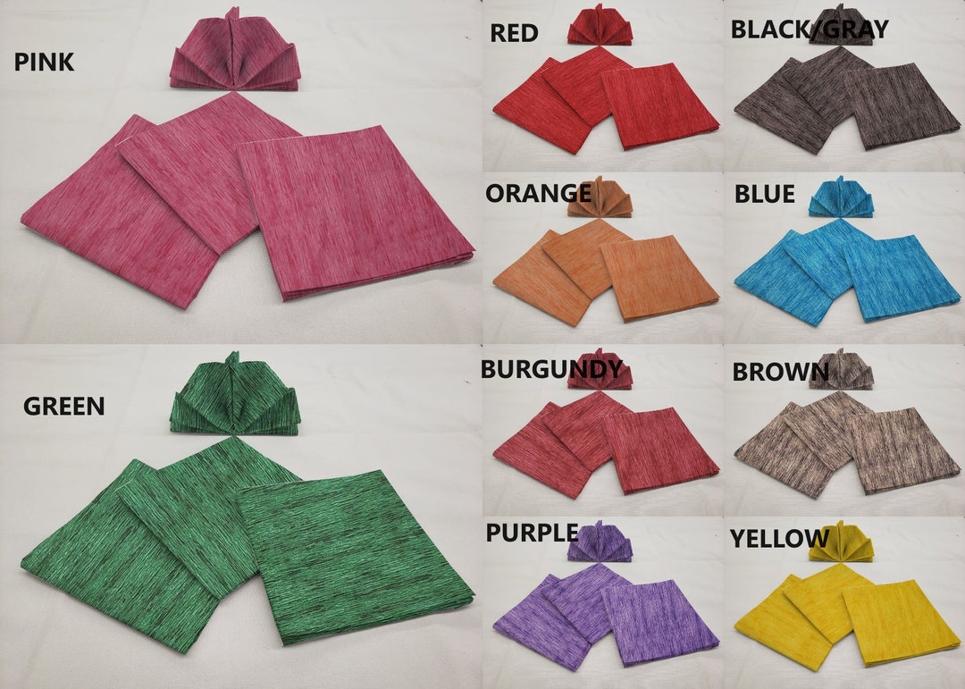 Color Wave Cloth Napkins (10 Colors Available) - Etsy