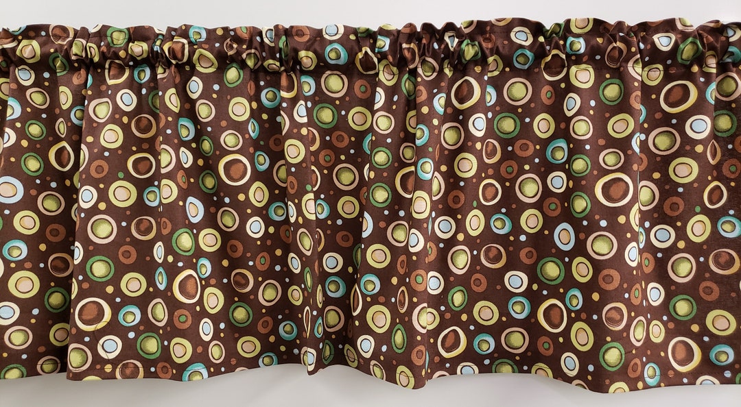 Brown With Multi-color Dots Valances set of 2 K3 - Etsy