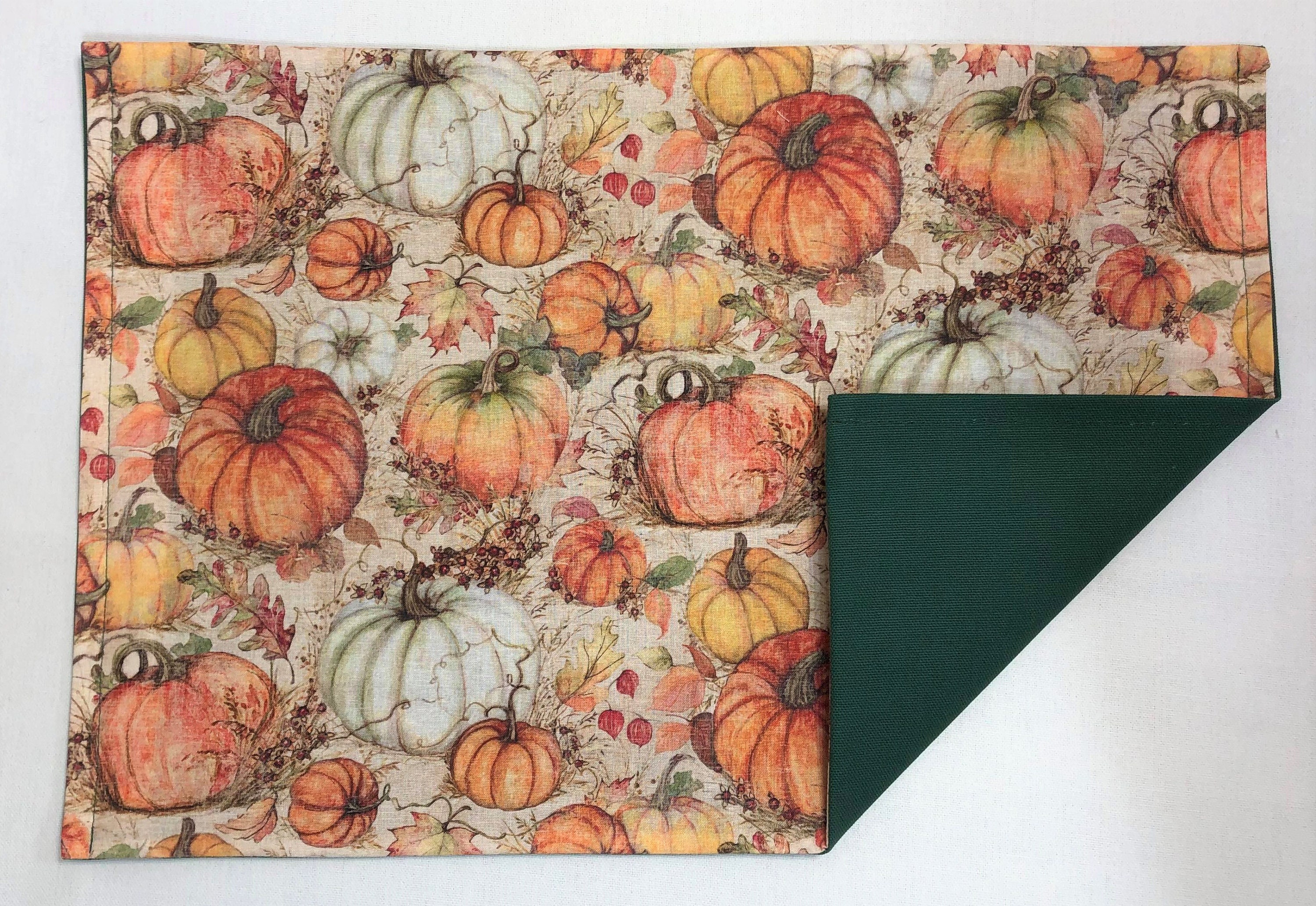 Fall Pumpkins & Leaves Table Runner Placemats Coasters and | Etsy