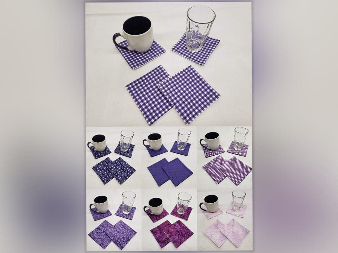 Purple Coasters (set of 4) - Etsy