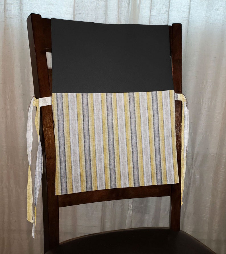 Yellow Gray Beige Stripes Chair Back Covers - Etsy