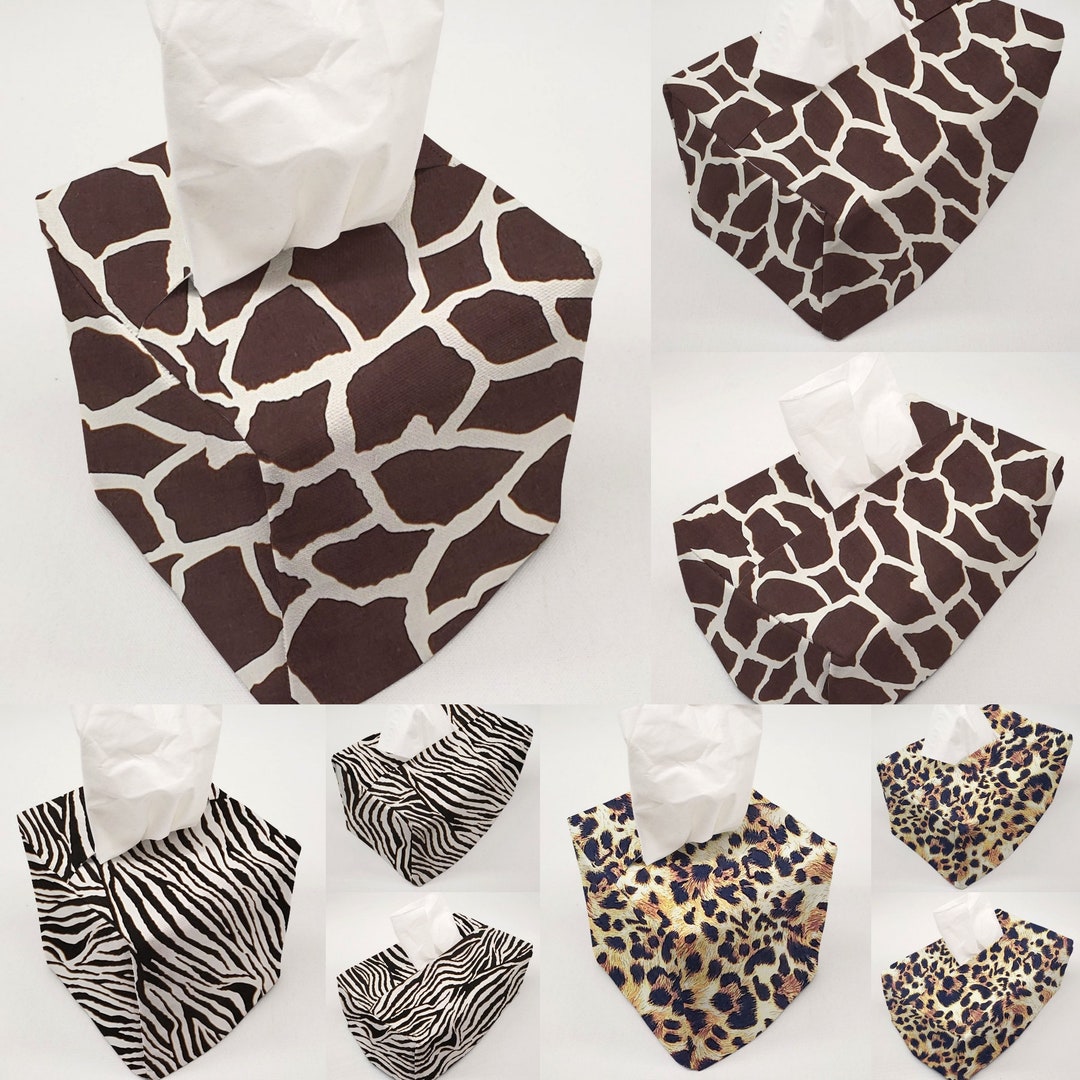 Animal Print Zebra Giraffe Jaguar Tissue Box Cover (3 Patterns ...