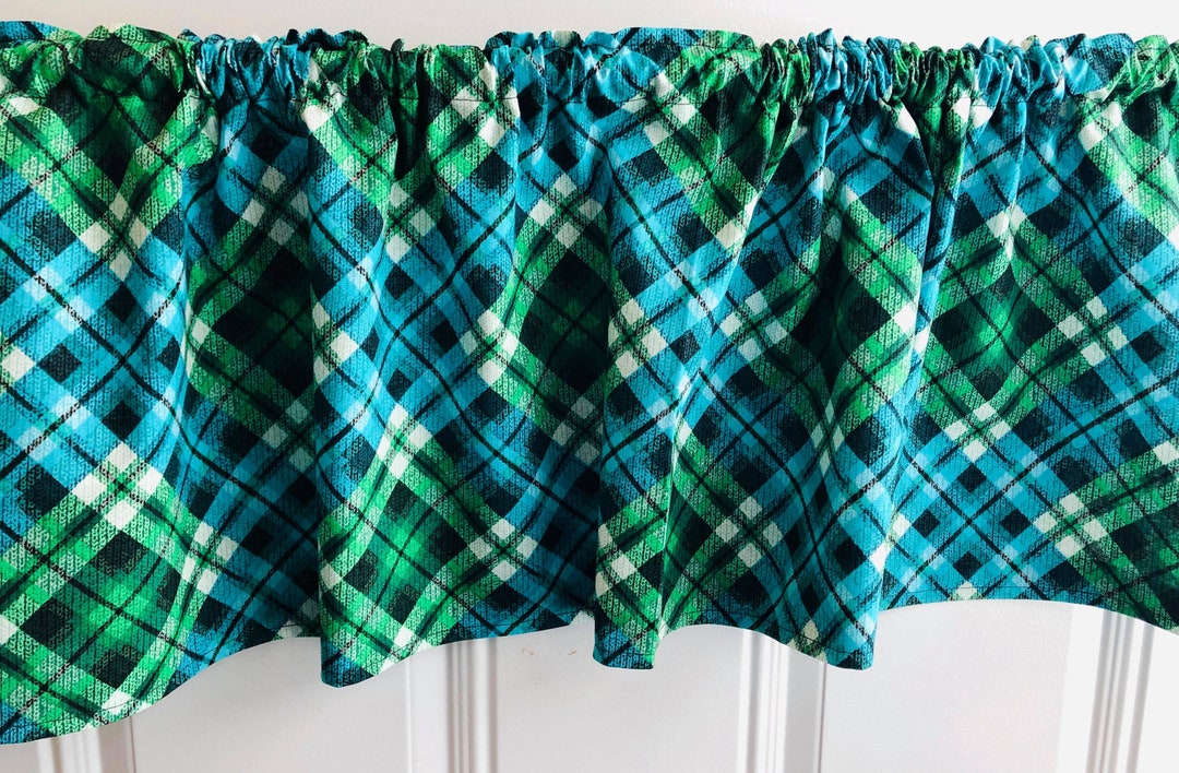 Teal Green Argyle Valances (set of 2) - Etsy