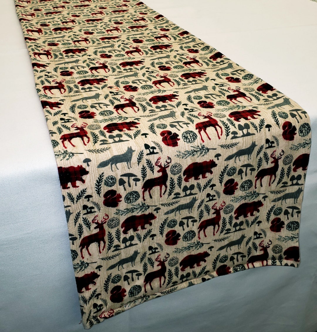 Forest Animal Woodsy Table Runner - Etsy