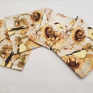 Harvest Sunflowers & Birds Coasters (set of 4) - Etsy