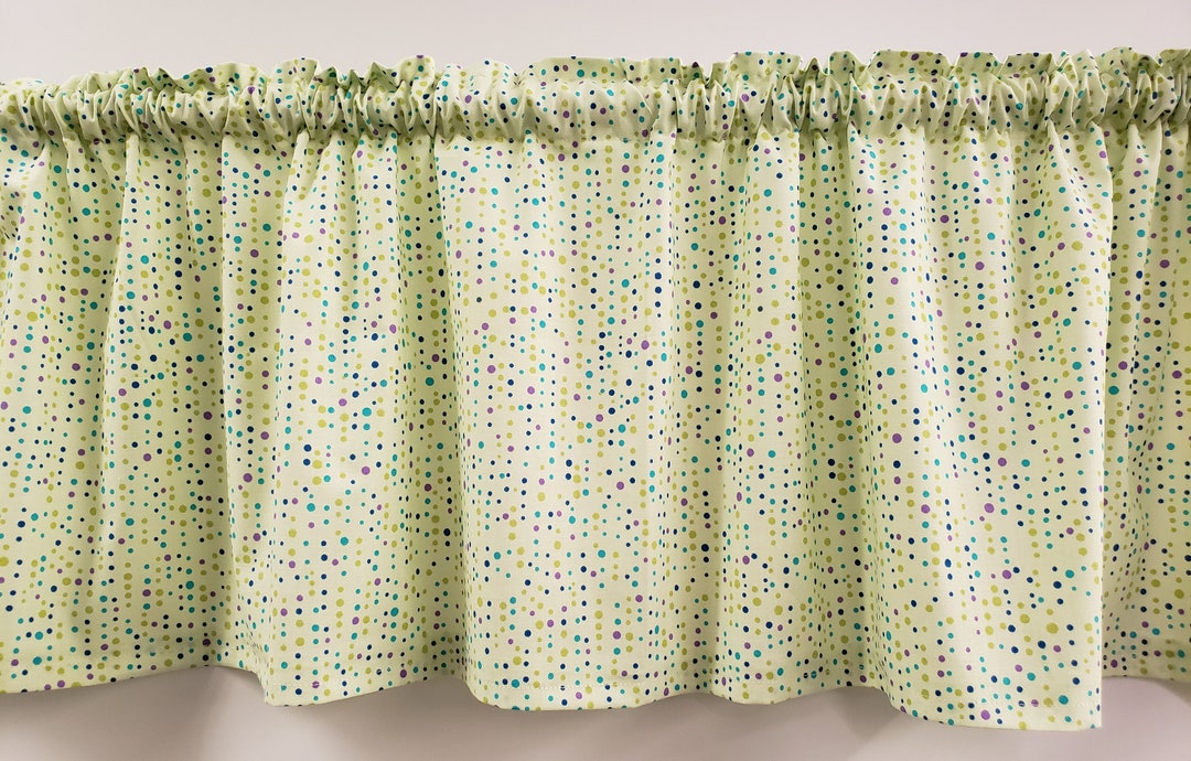 Light Green With Multi Color Dots Valances (set of 2) K4 - Etsy