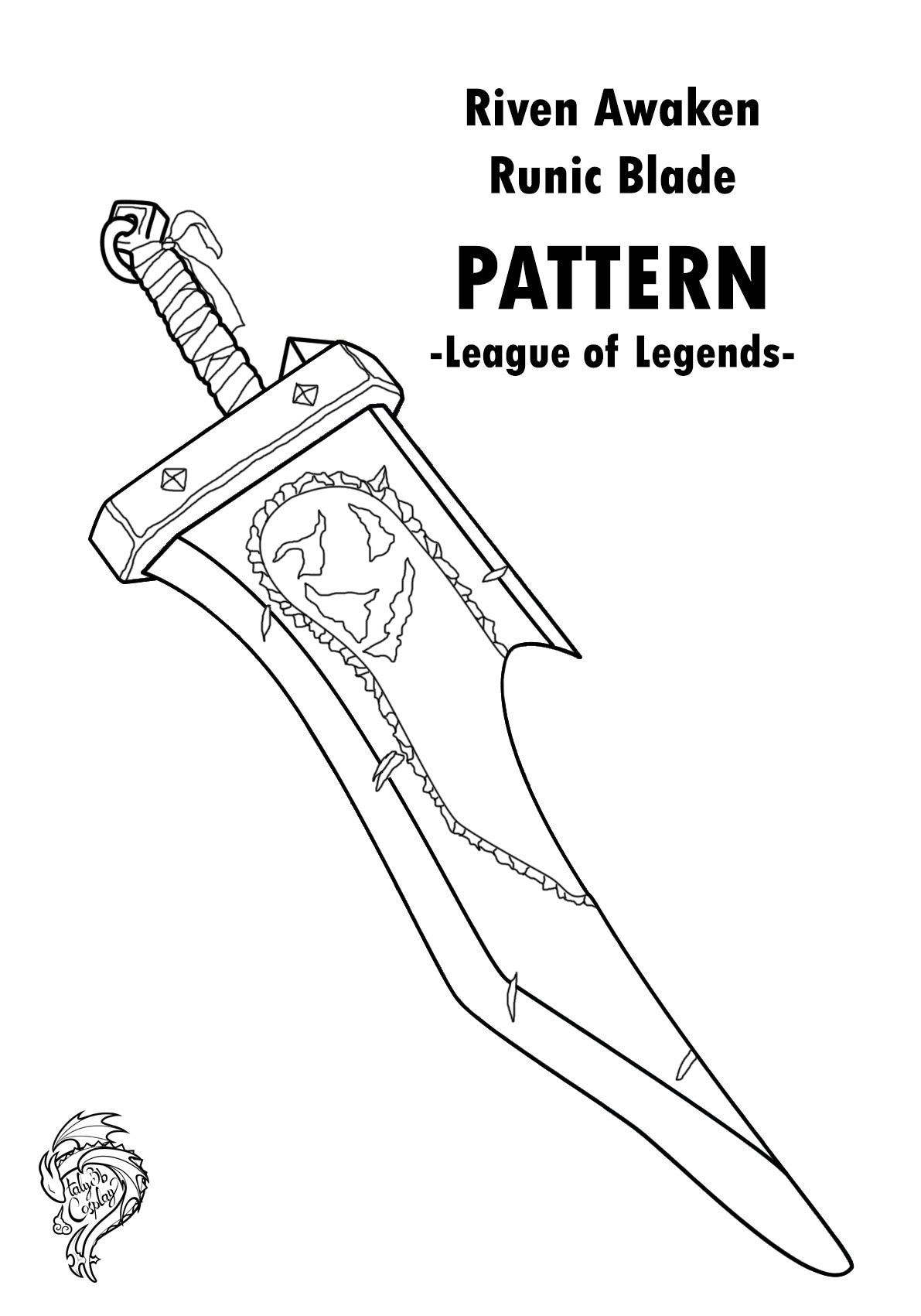 Patrón Y Tutorial De Riven Awaken Runic Blade League of Legends patrón ...