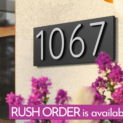 House Number Address Sign Street Name Sign Rectangle House | Etsy