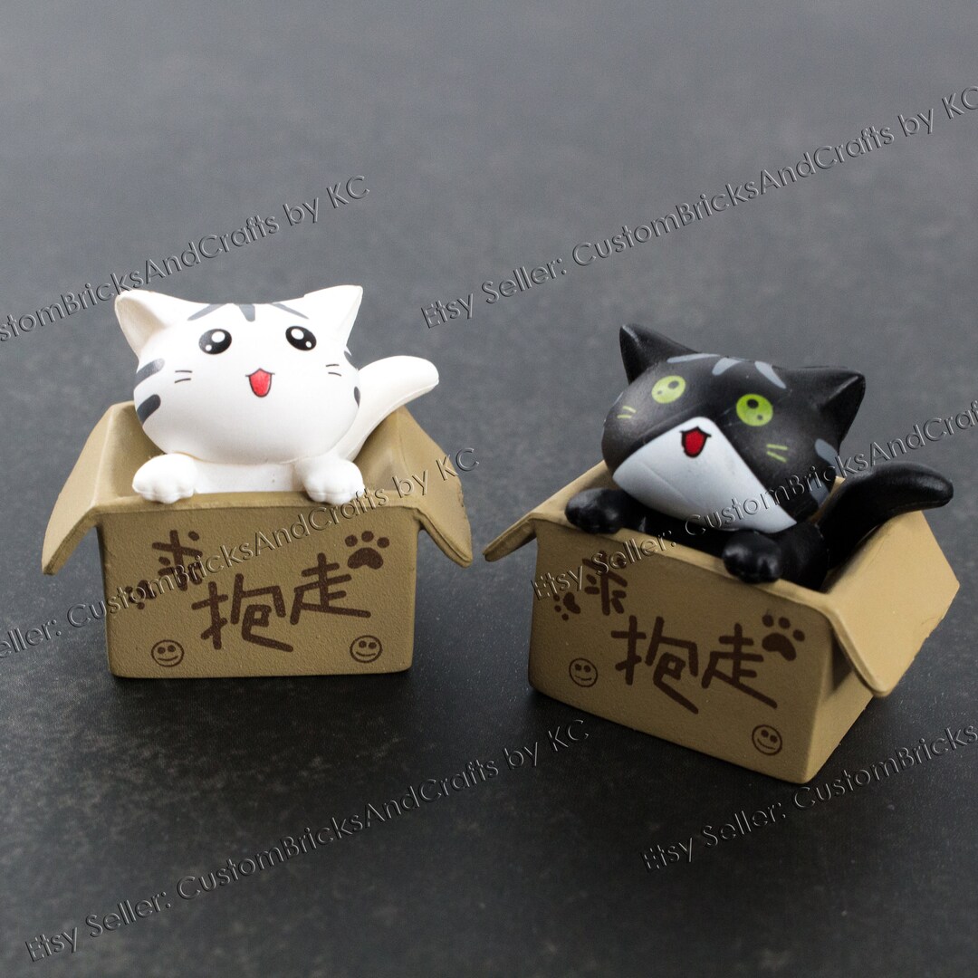 2pc Set Cute Cartoon Kawaii Anime Tabby Cat Mini Figure Gift - Etsy