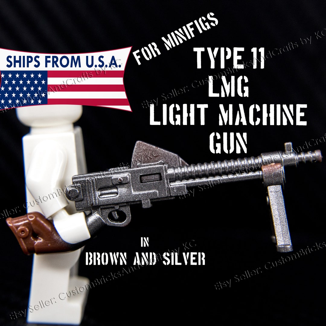 Type 11 Light Machine Gun LMG With Bipod CUSTOM TOY Bricks Brown ...