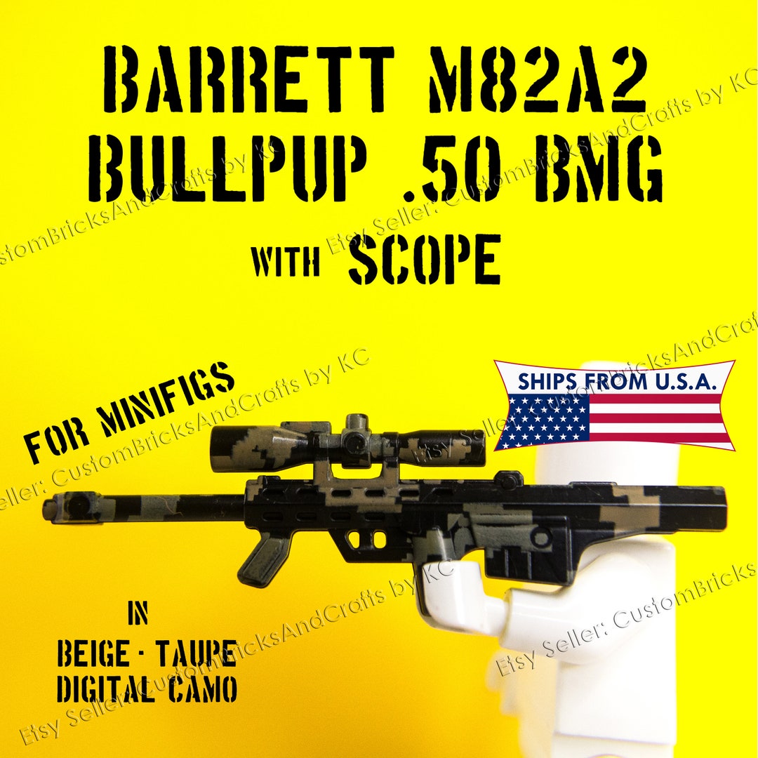 Barrett M82A2 Bullpup 50 BMG for Minifigs CUSTOM TOY Brick Beige Taupe Digi Camo - Etsy