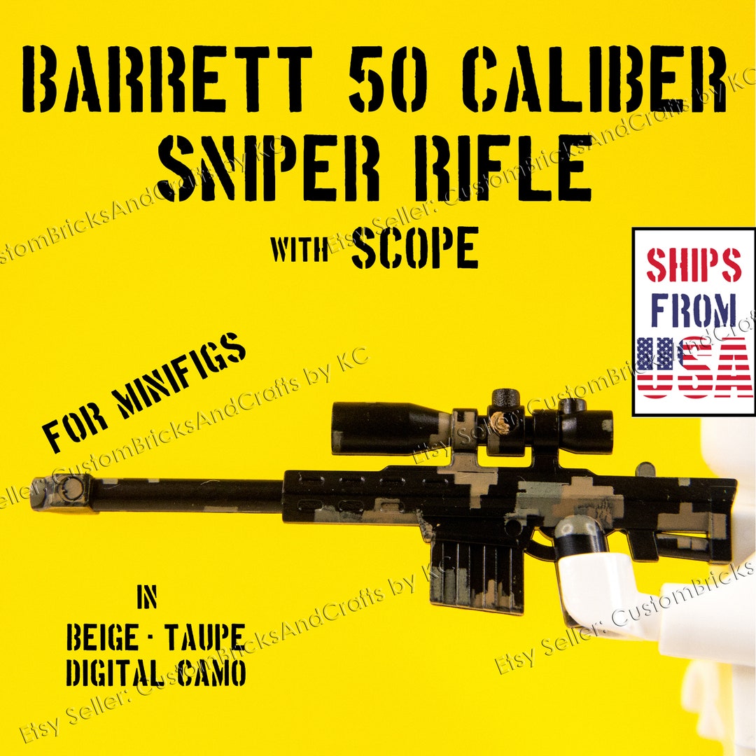 Barrett 50 Caliber Sniper for Minifigs CUSTOM TOY Brick beige Taupe ...