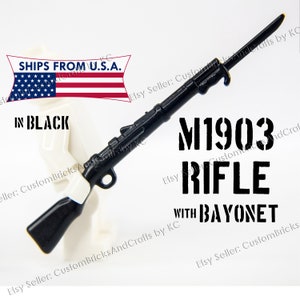 WW2 Springfield M1903 Hunting Rifle W/ Bayonet CUSTOM TOY Brick Weapons ...