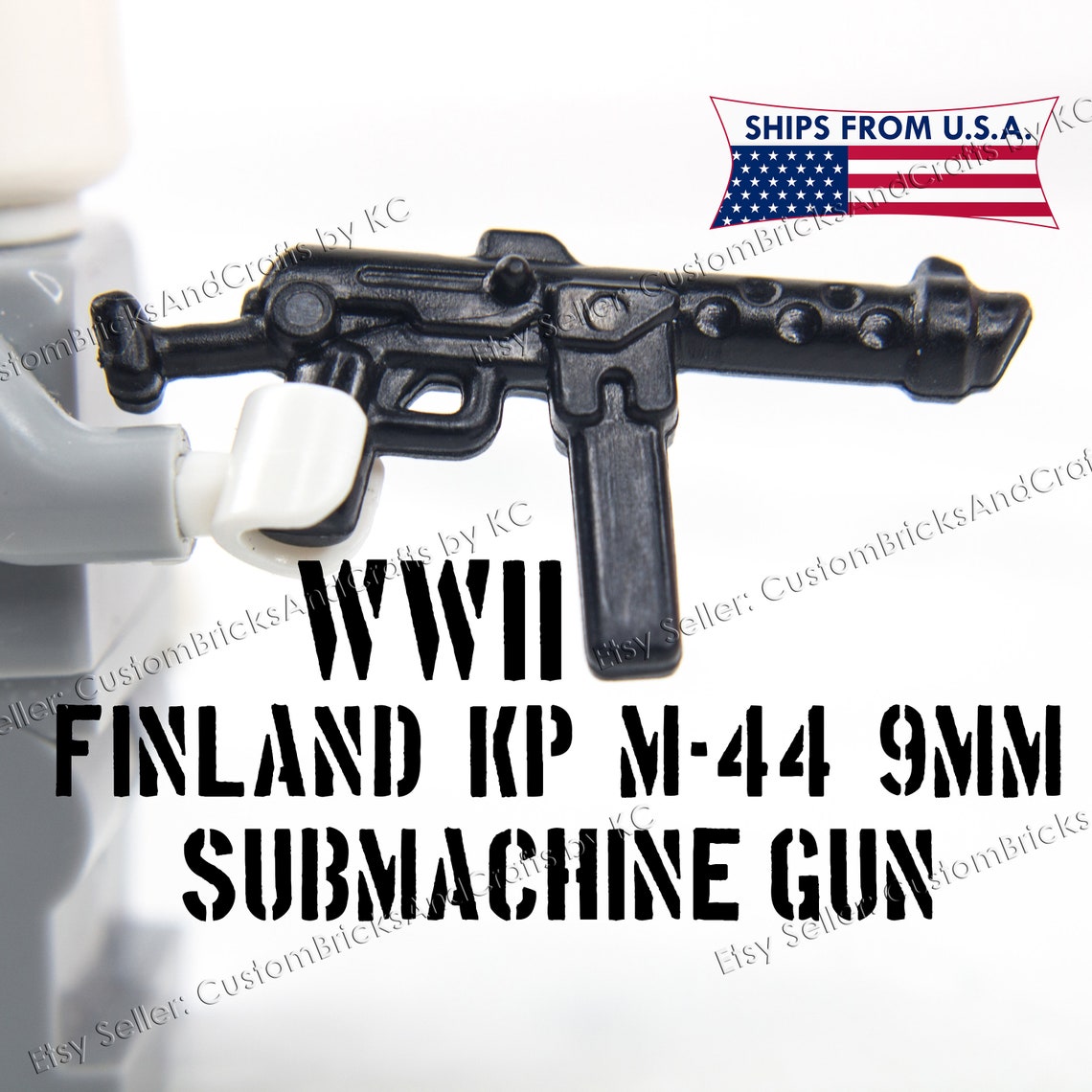 WW2 Finland KP M44 9MM SMG Submachine Gun Custom Brick - Etsy