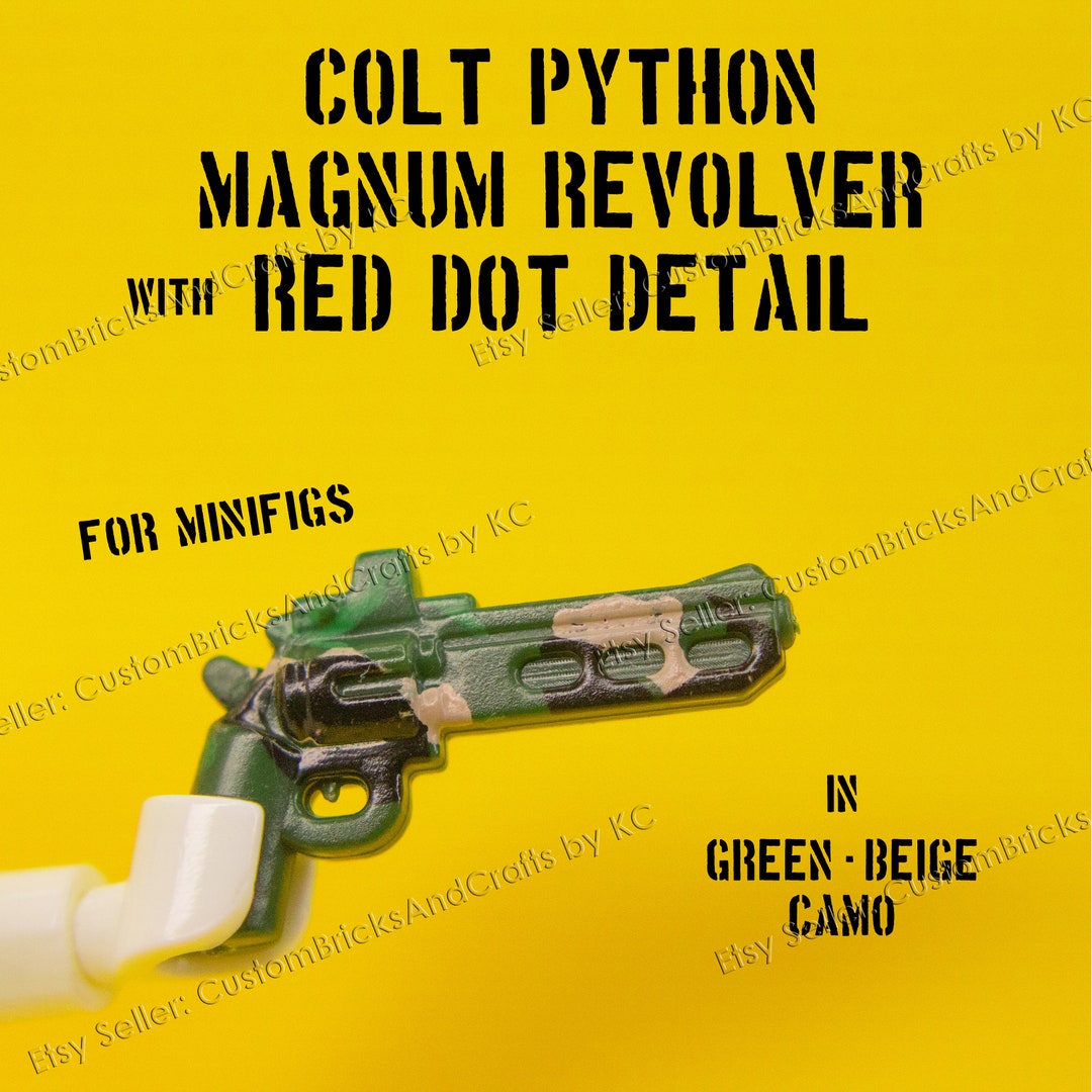 Colt Style Python Magnum Revolver W/ Red Dot for Minifigs • CUSTOM TOY ...