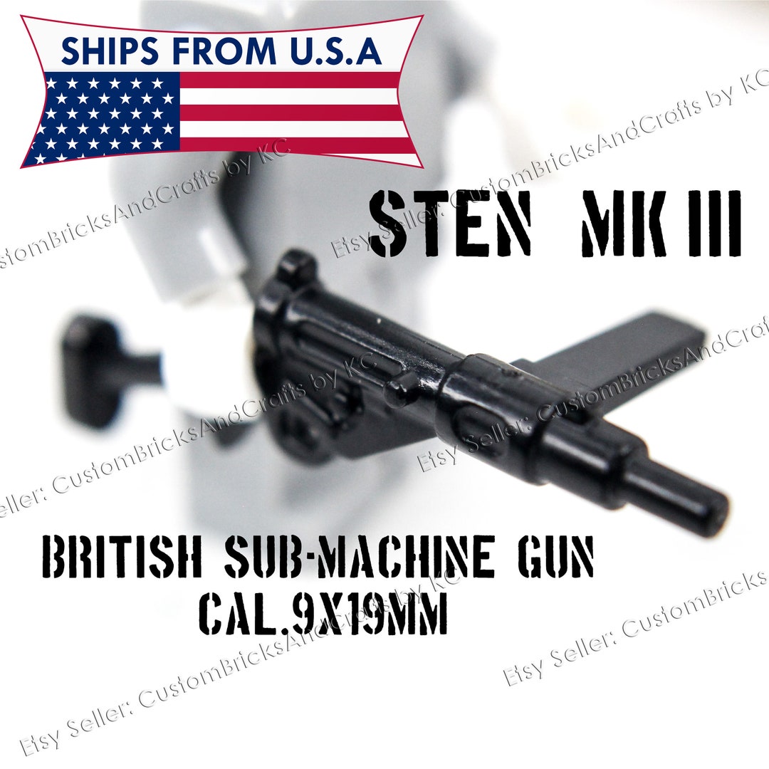 WW2 British STEN MK III Submachine Gun Cal.9x19mm Custom Brick Weapons ...