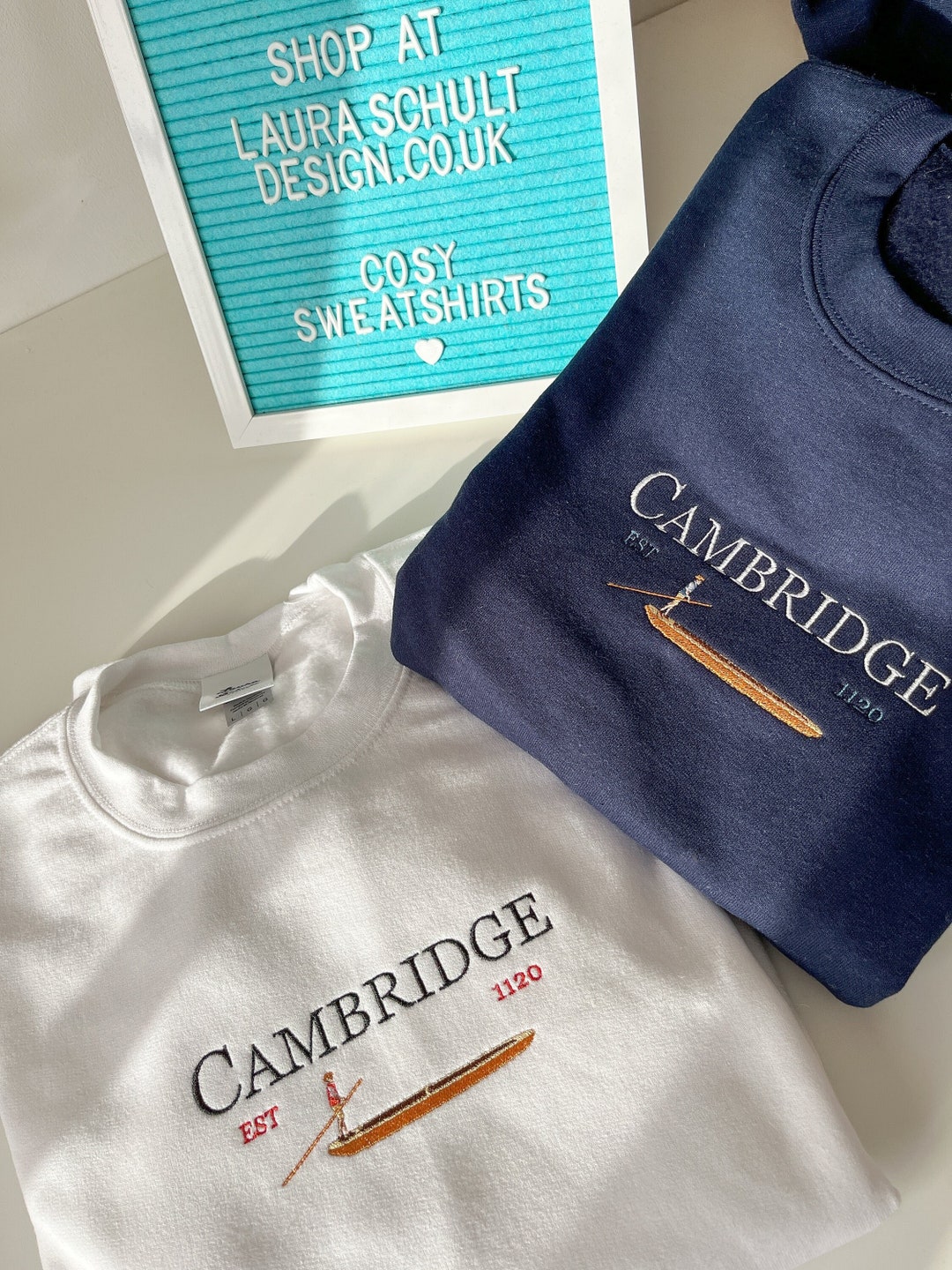 Cambridge Sweatshirt, Embroidered Sweater, Cambridge England UK Design ...