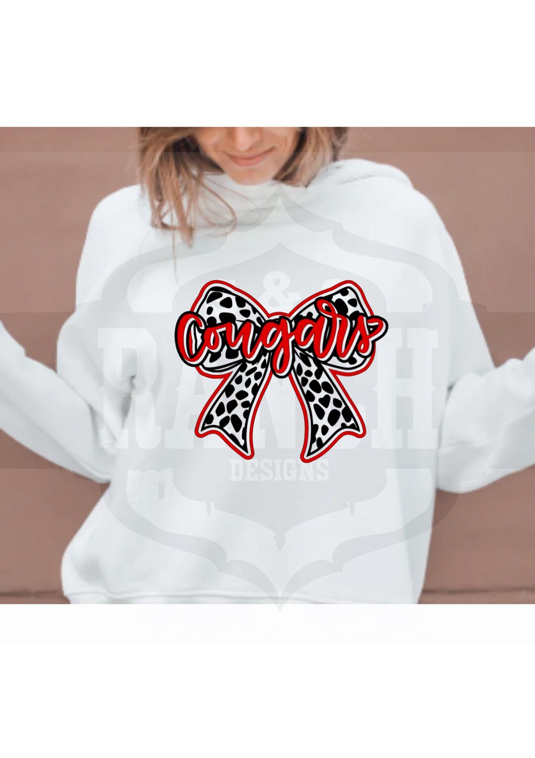 Cougar Mascot PNG: Team Spirit Clipart With Bow (digital Download - Etsy