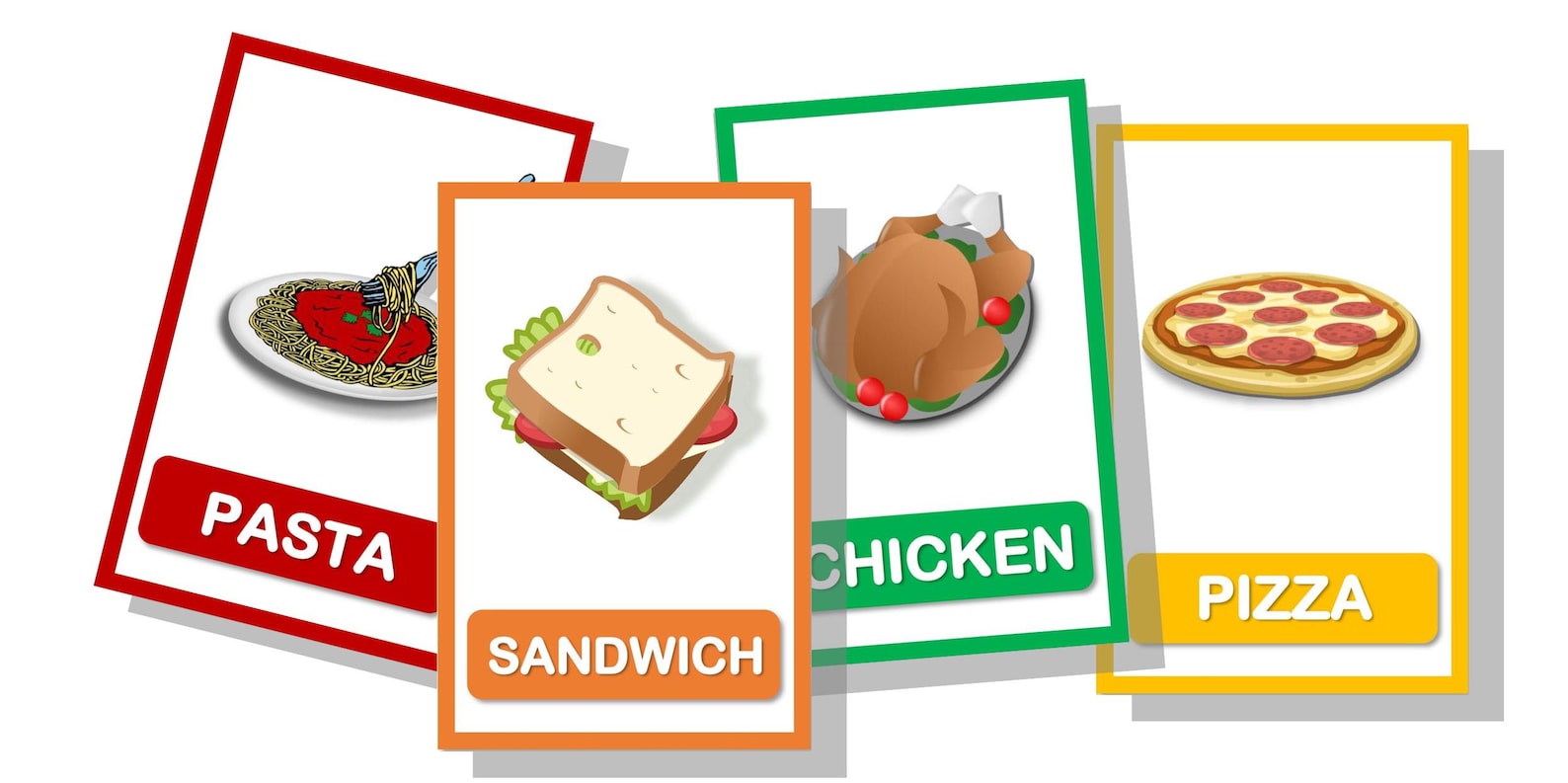 Food & Drink Flash Cards Printable - Etsy