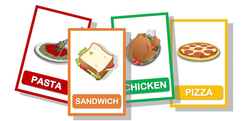 Food & Drink Flash Cards Printable - Etsy