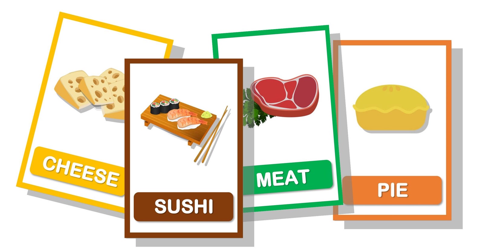 Food & Drink Flash Cards Printable - Etsy