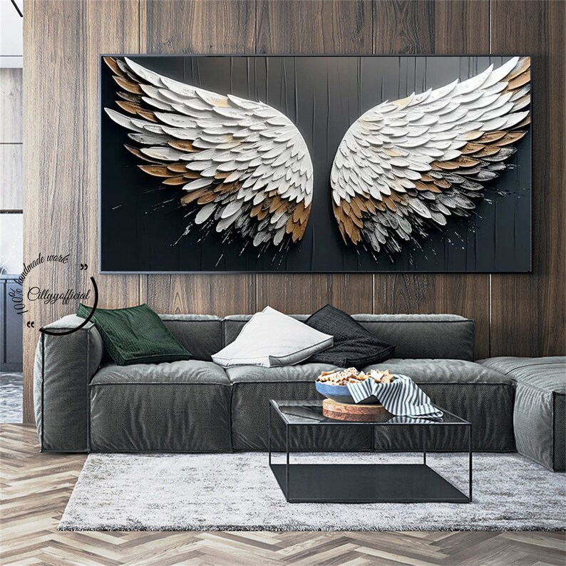 Large Original Wing Oil Painting on Canvaswing Angel Canvas - Etsy