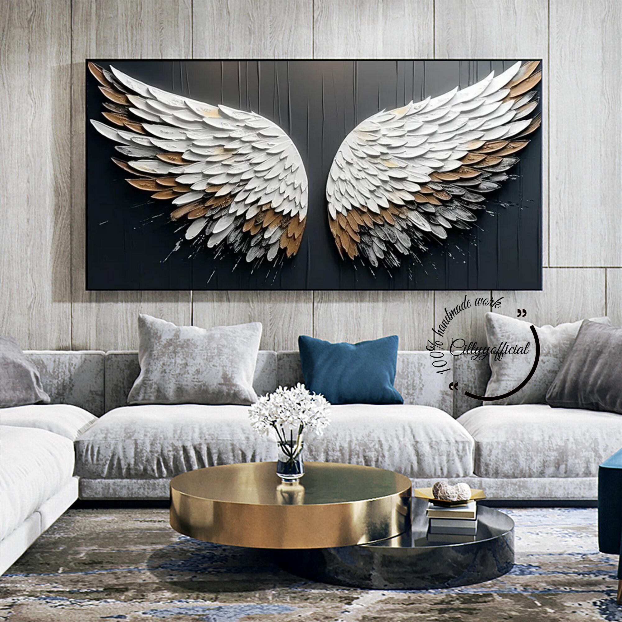 Large Original Wing Oil Painting on Canvaswing Angel Canvas - Etsy