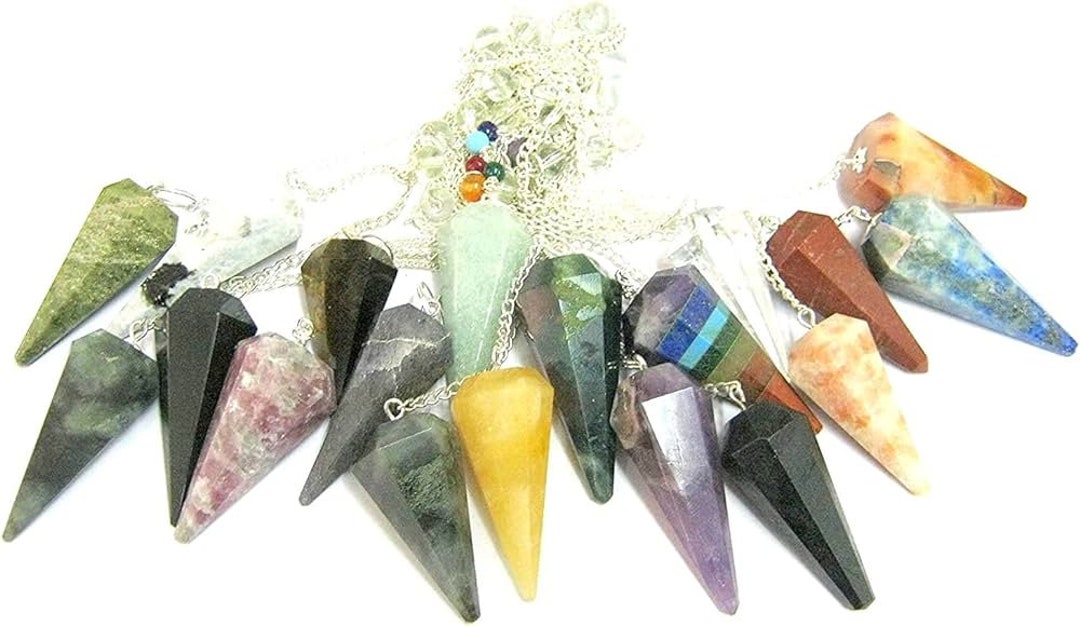 Faceted Conical Pendulums in Natural Stone - Etsy