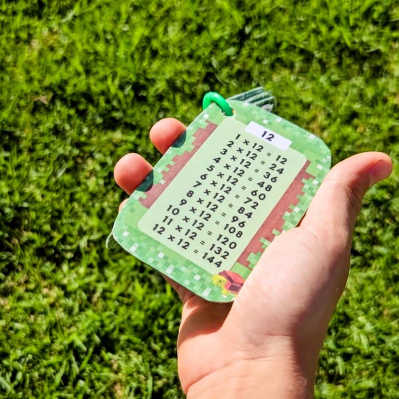 Multiplication Table Keychain 1–12 | Printable Math Flashcards for Kids ...