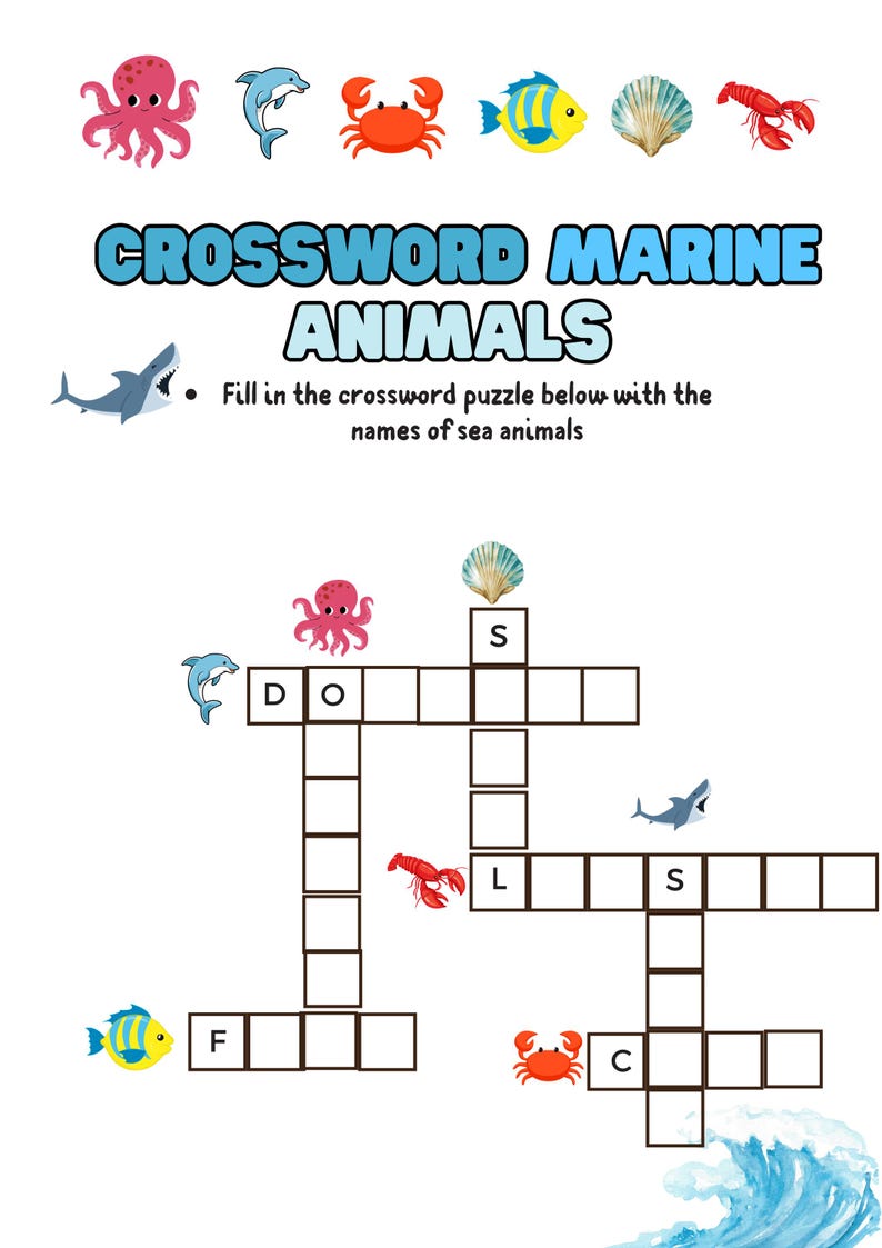 Crossword Puzzle – 10 Printable Activity Worksheets, Us Letter Format ...