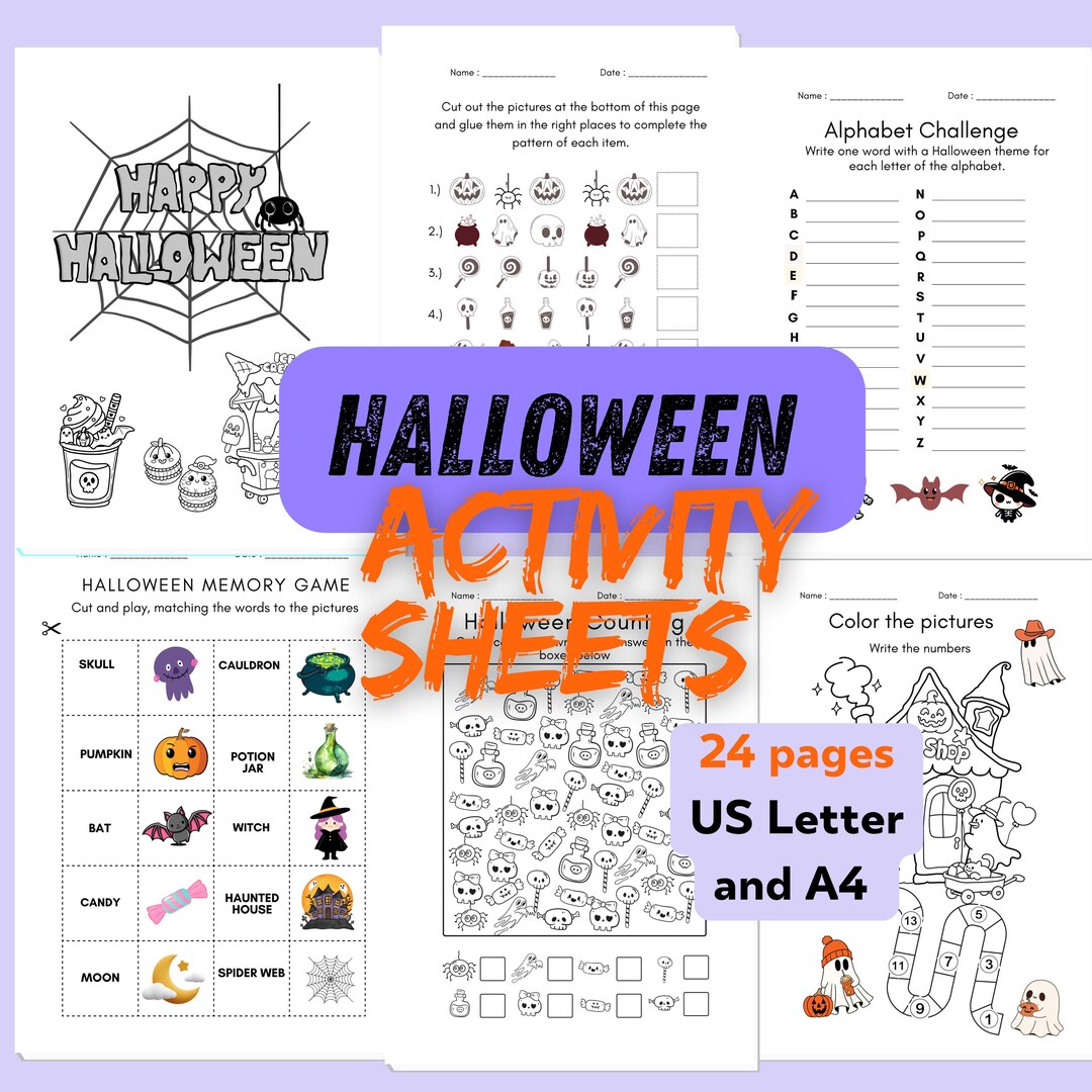 Educational Halloween Worksheets Bundle: Interactive Games and Learning ...