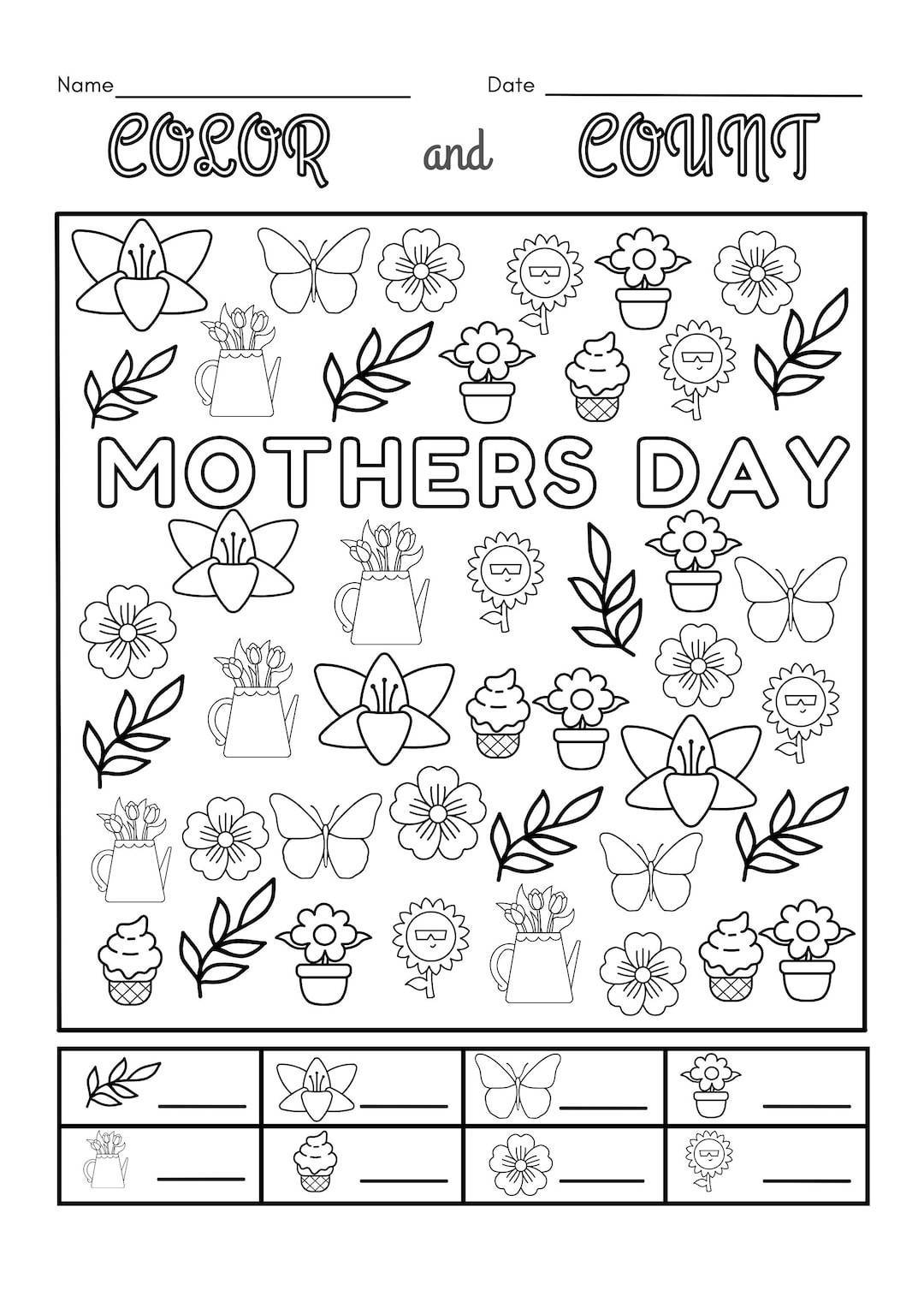 Activity Pack for Kids, Mother's Day Coloring Book, Mothers Day ...
