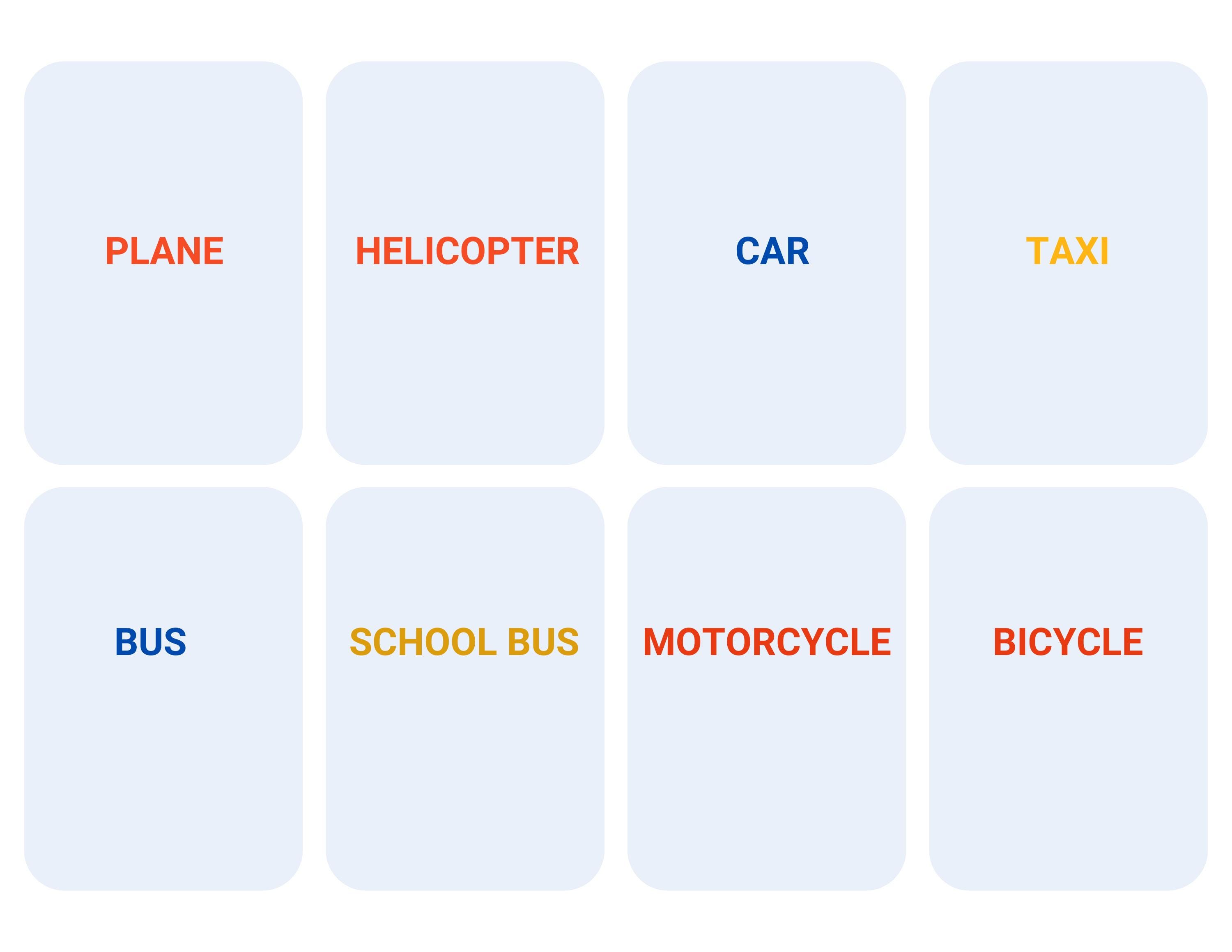 Printable Cards Transportation Car Preschool, Activity in Train.set of ...