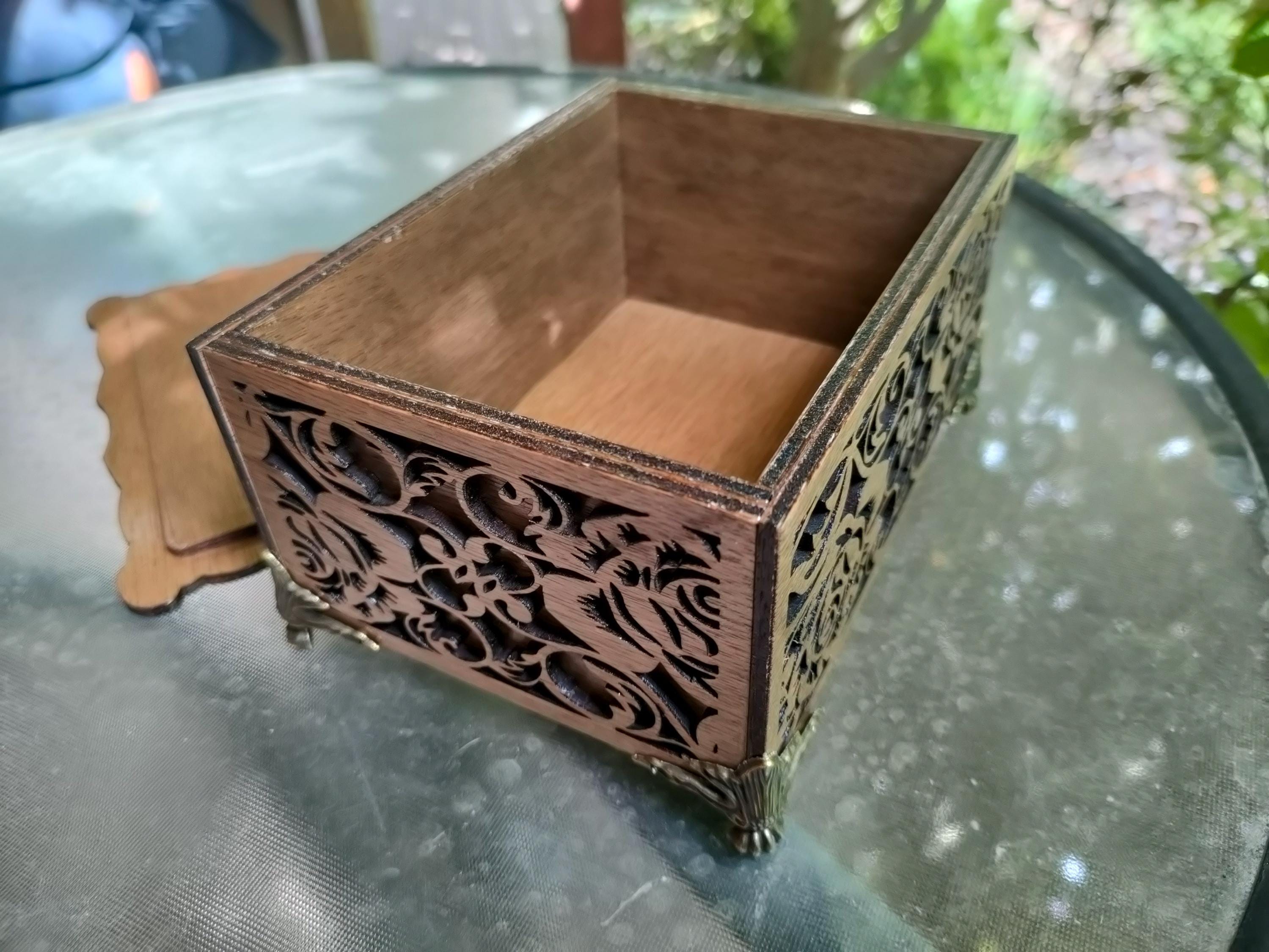 Ornate Laser Cut Pet Ashes Box, Intricately Designed Plans for Creating ...
