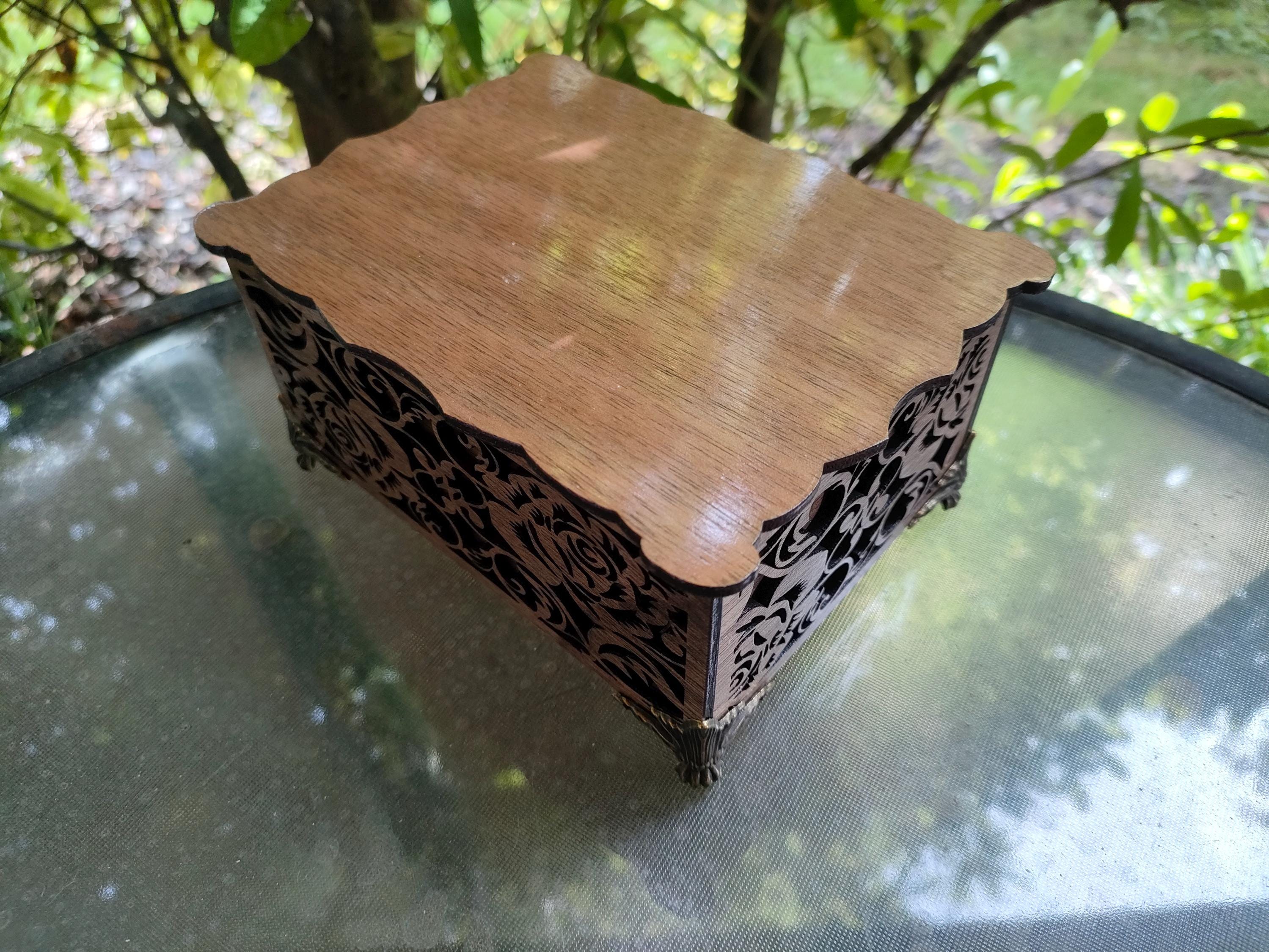 Ornate Laser Cut Pet Ashes Box, Intricately Designed Plans for Creating ...