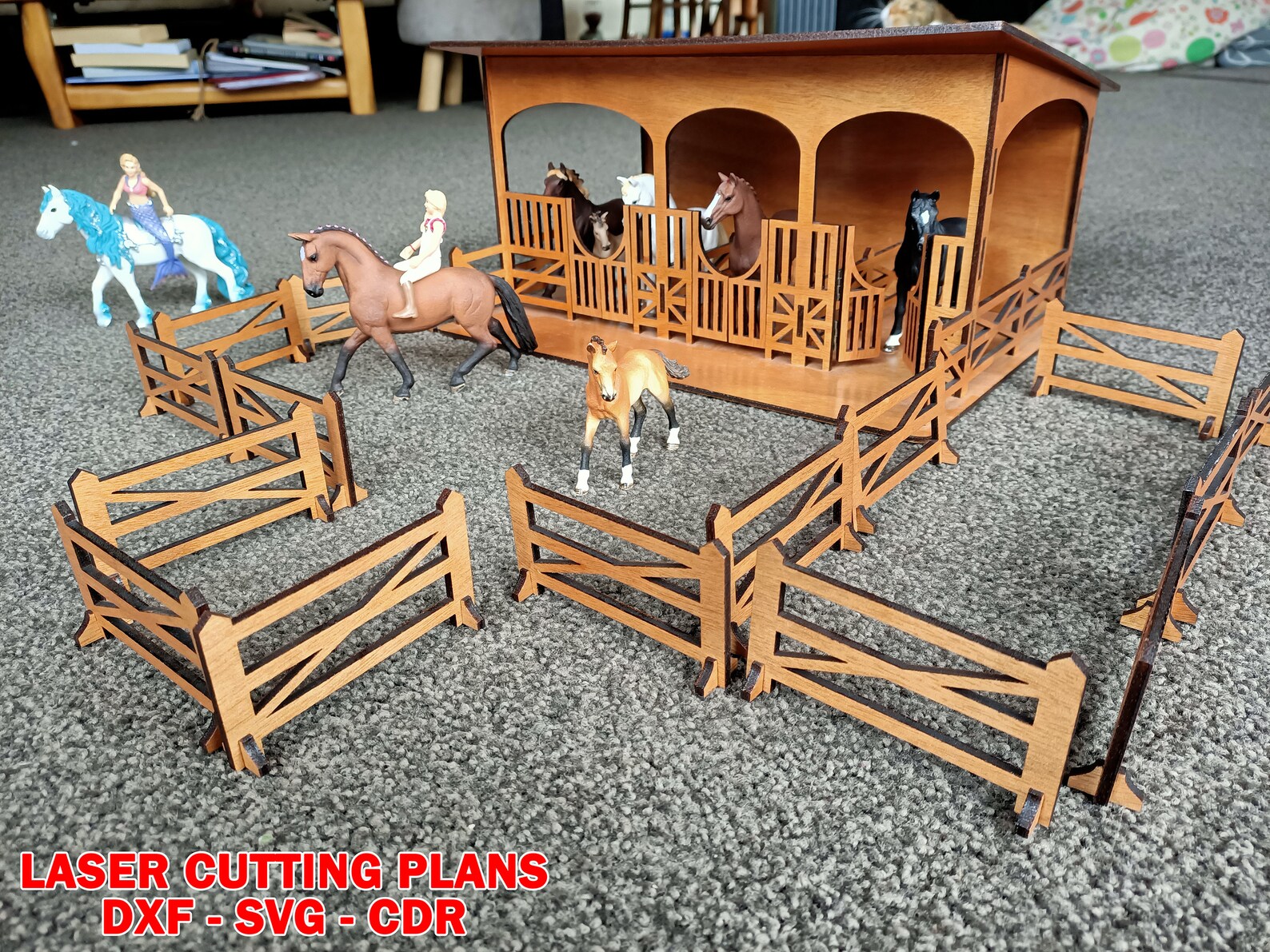 Miniature Horse Stable Plans - CDR, DXF & Svg for 4mm Plywood - DIY ...