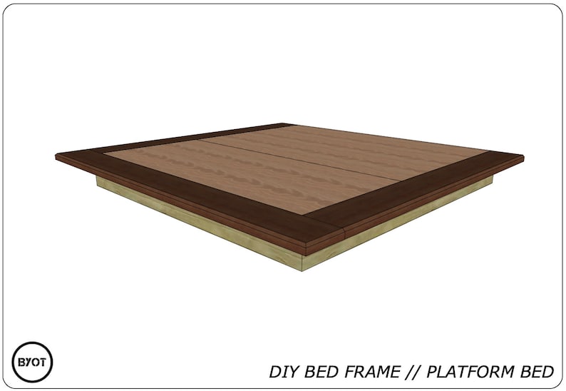 Platform Bed Plans // PDF Shop Drawings With Video Tutorial - Etsy