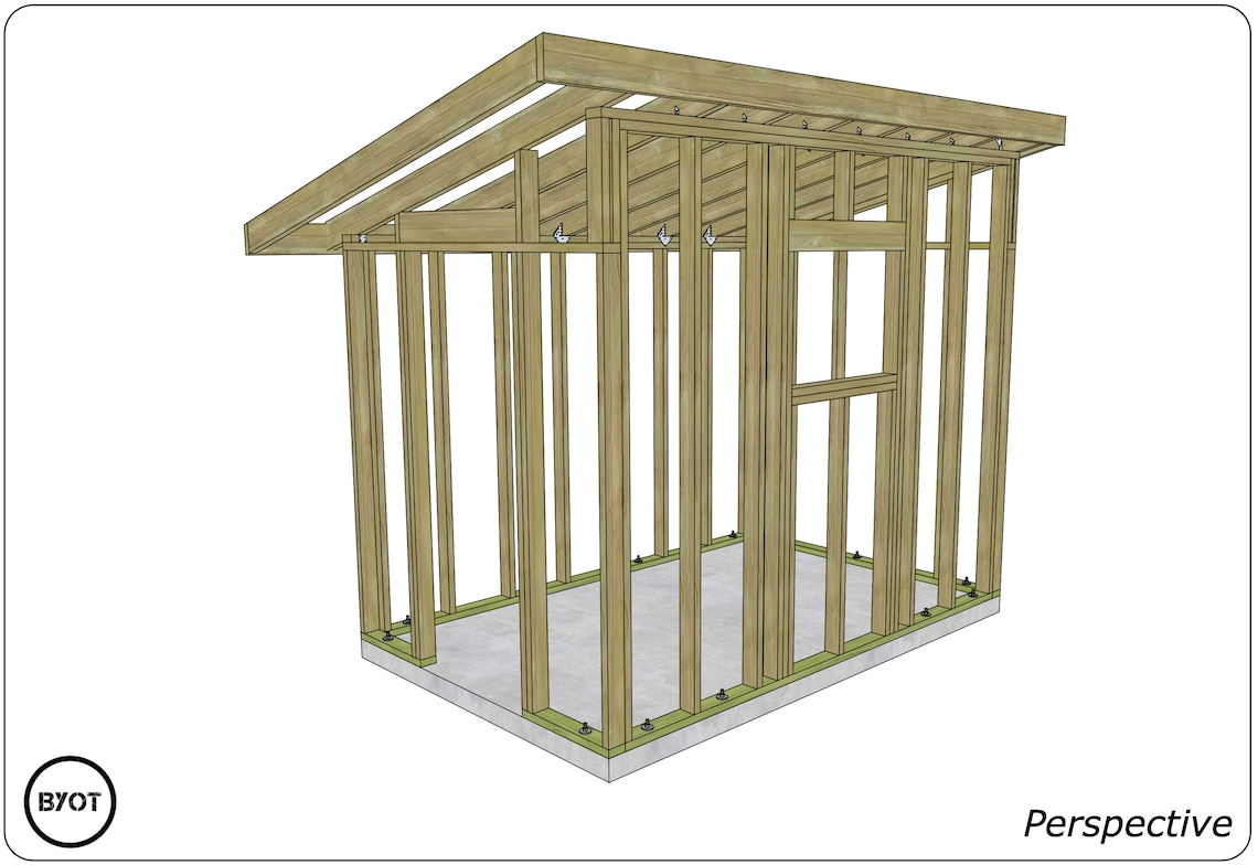 Lean-to Shed Plans // 6.5x10 PDF Shop Drawings - Etsy
