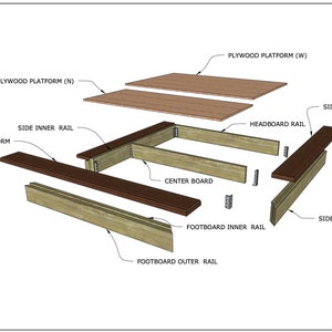 Platform Bed Plans // PDF Shop Drawings With Video Tutorial - Etsy